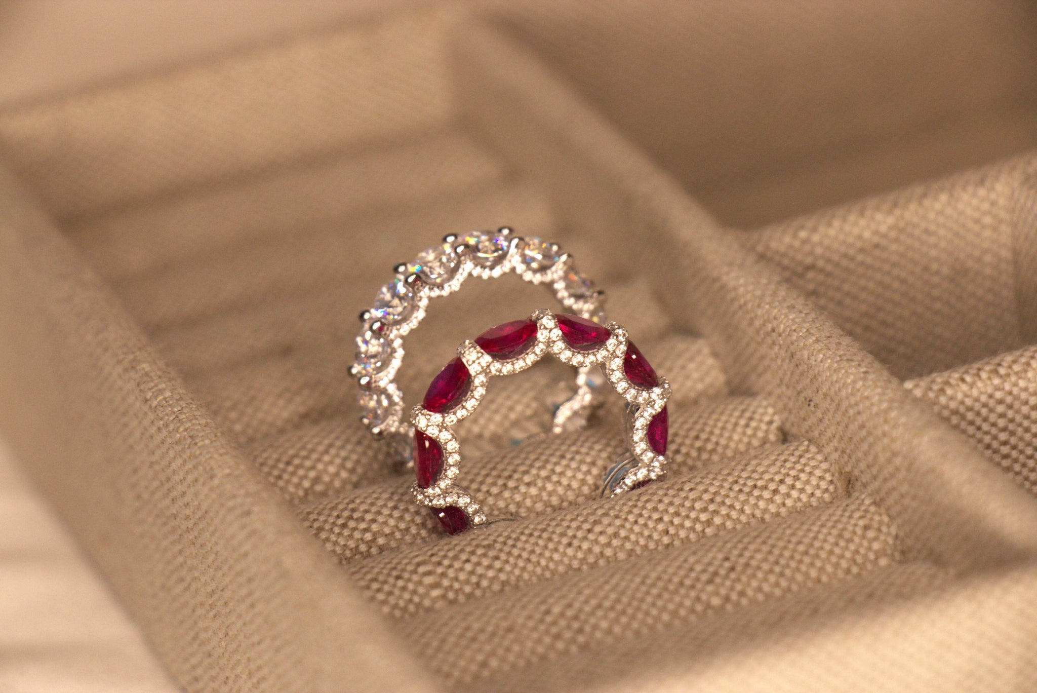Classic Forever Band, Fully Circle of Diamonds, 925 Silver Band ...