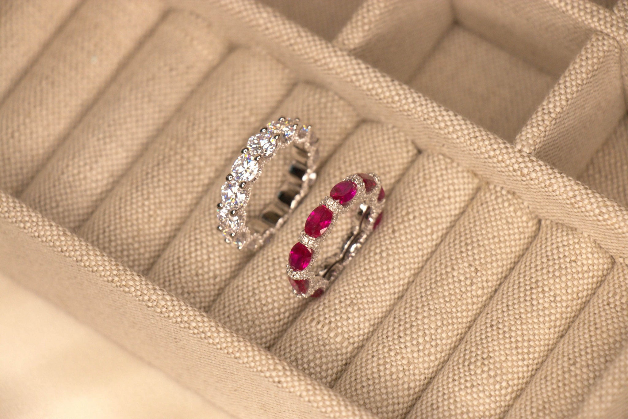 Classic Forever Band, Fully Circle of Diamonds, 925 Silver Band ...